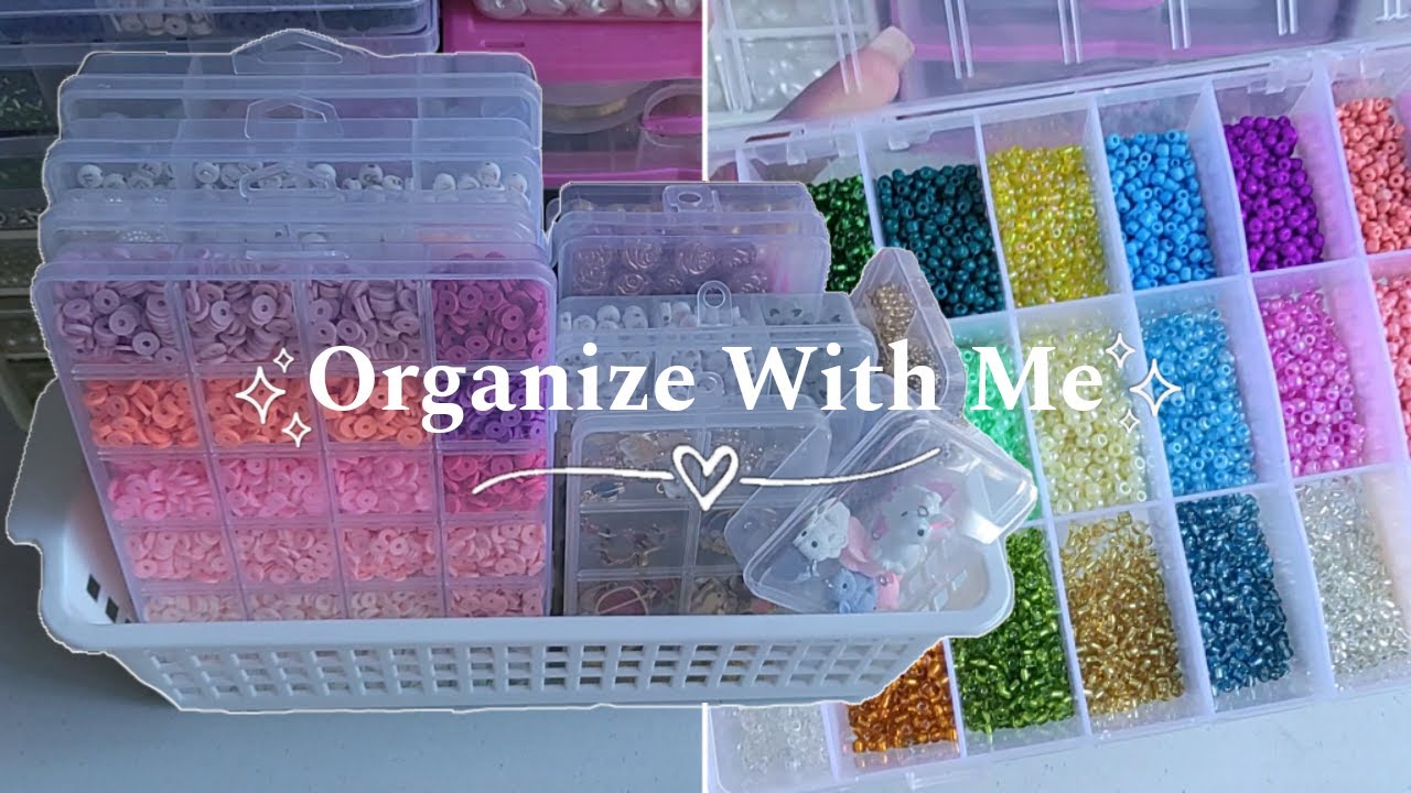 ORGANIZE WITH ME: ASMR Organizing Beads | Satisfying Beads Organization ...