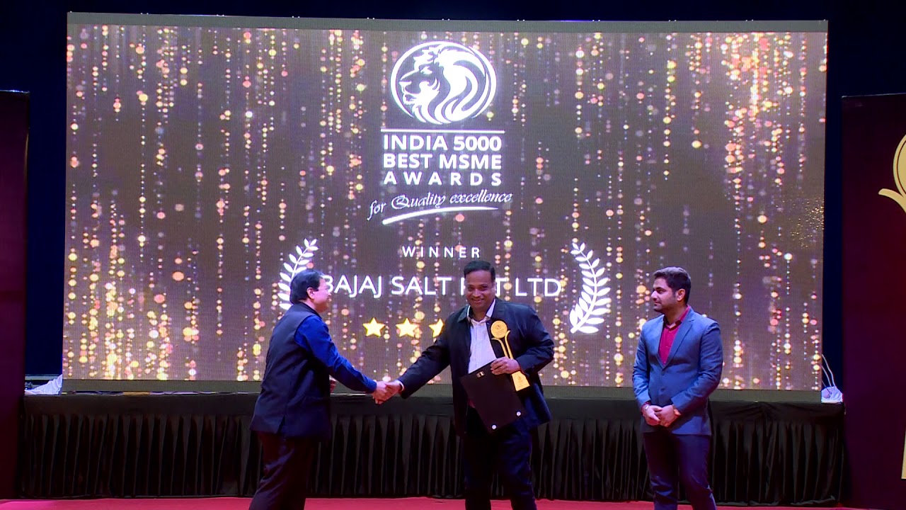 India 5000 Best Msme Awards 2017 Winner Bajaj Salt Pvt Ltd - YouTube
