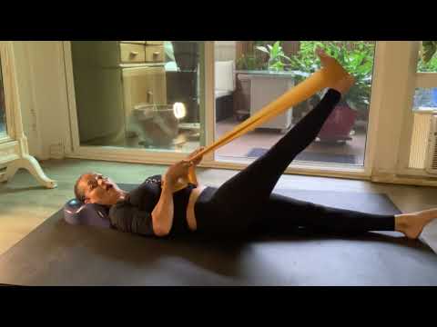 Pilates stretches on the plane using your bed. This is for the 14 plus ...