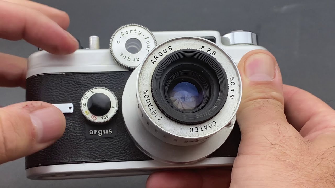 Argus C44R 35mm Rangefinder Camera with Cintagon 50mm - YouTube
