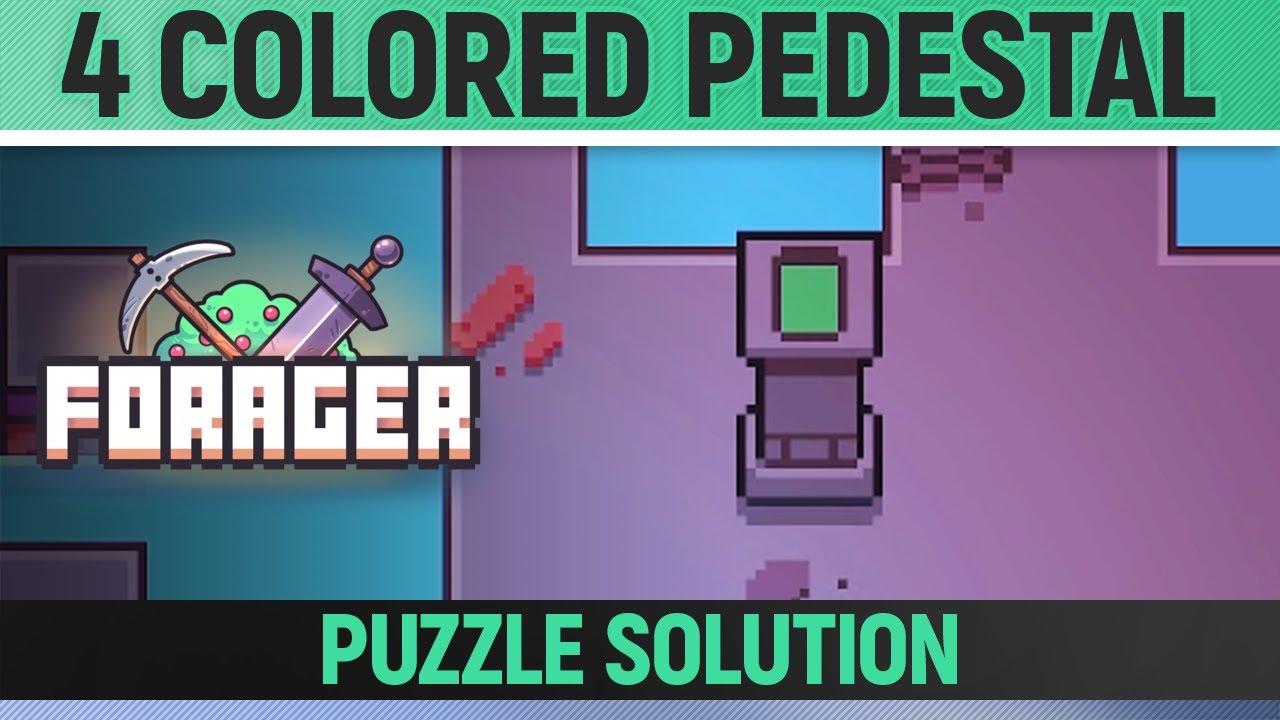 Forager - 4 Colored Pedestal Puzzle - How to solve - YouTube