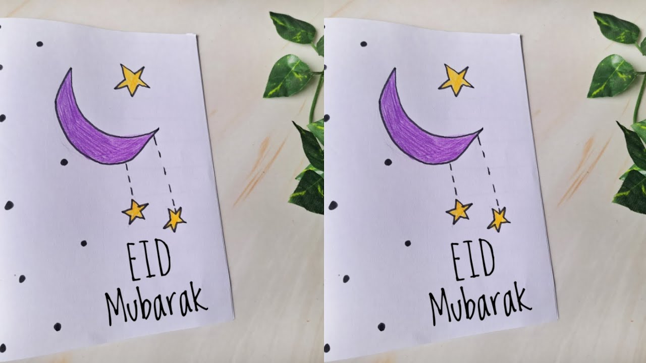Eid Mubarak greeting card // How to make easy Eid Crad // Eid card ...