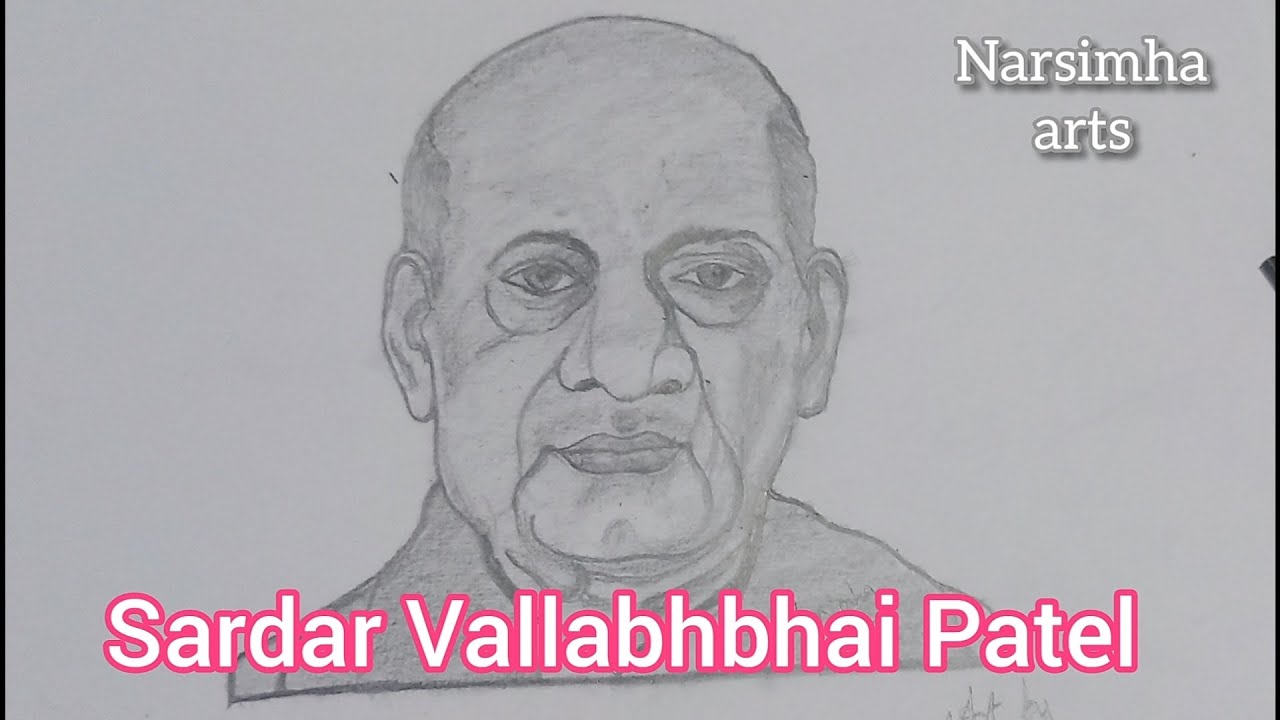 Sardar Vallabhbhai Patel pencil portrait art/Sardar Vallabhbhai ...
