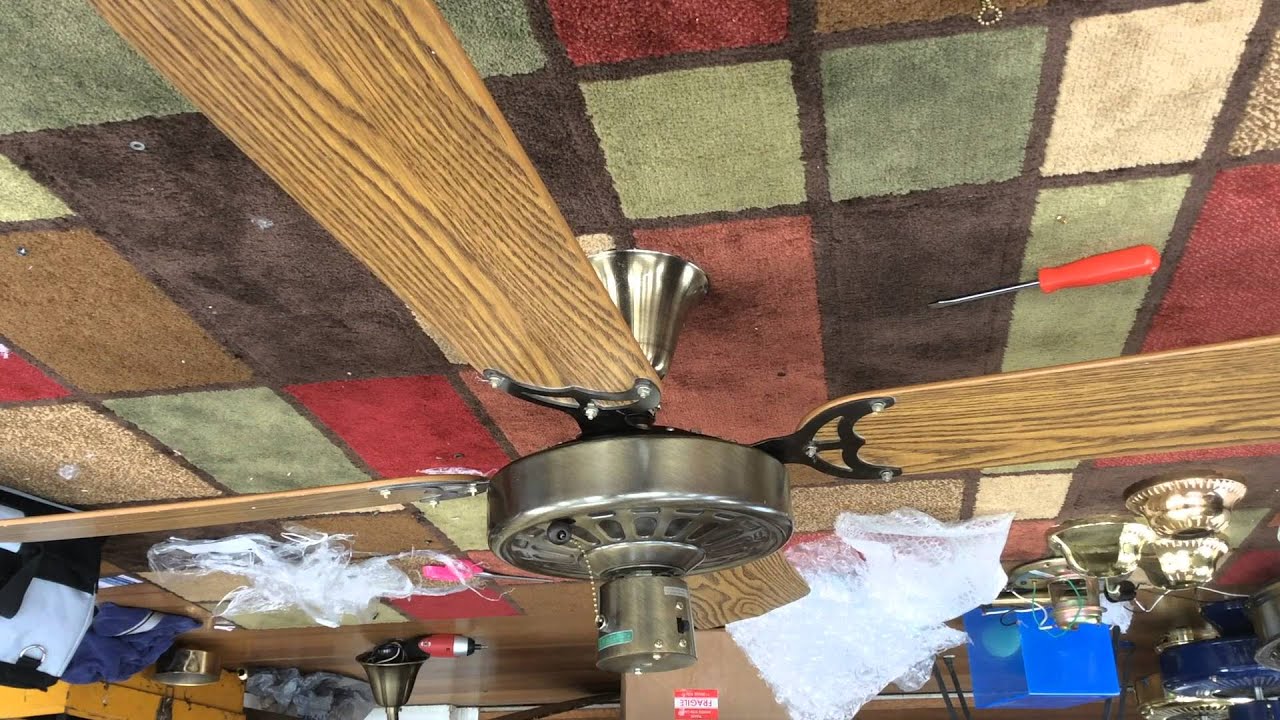 52" Unknown Evergo Top-Mount Spinner Ceiling Fan - YouTube