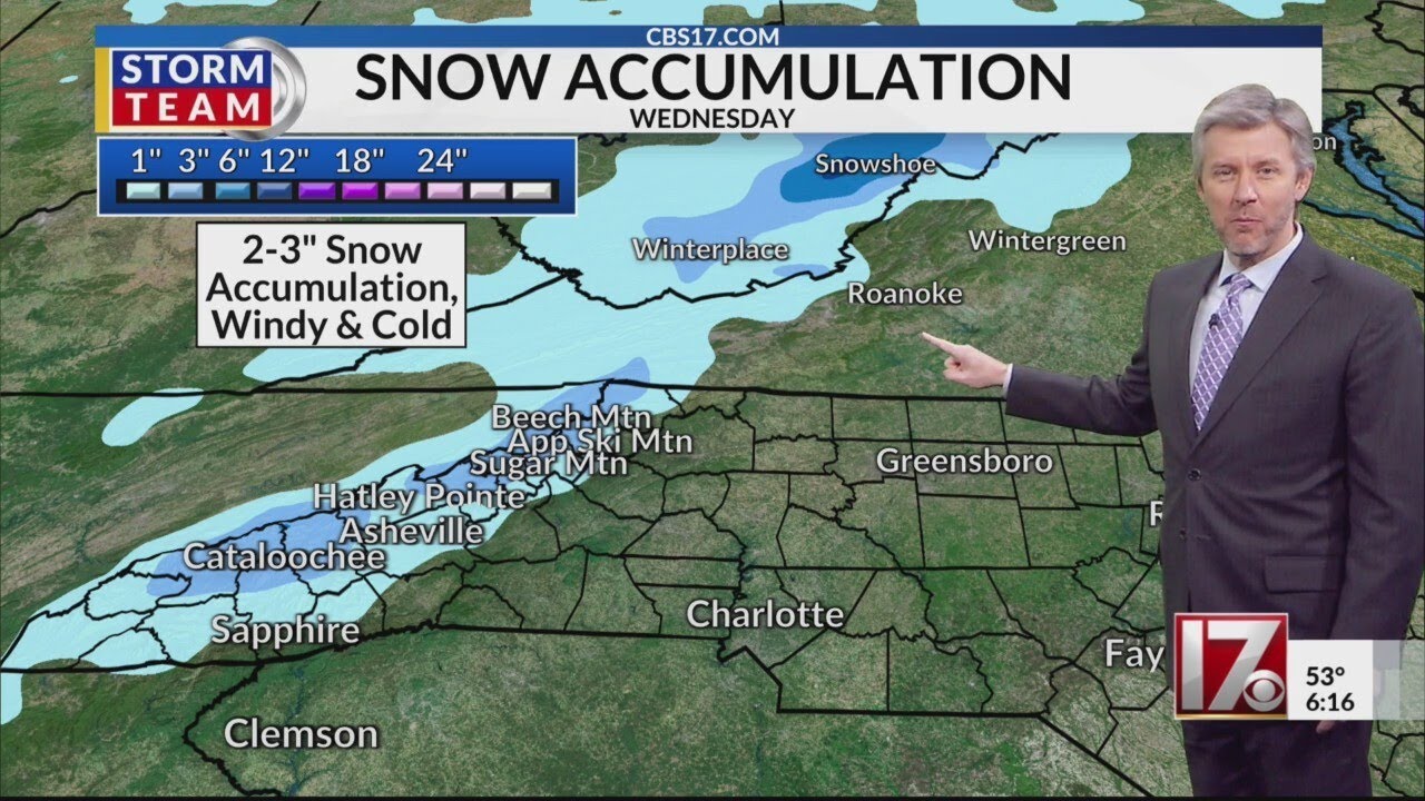 Snow in the North Carolina mountains Wednesday - CBS 17 Forecast Wes ...