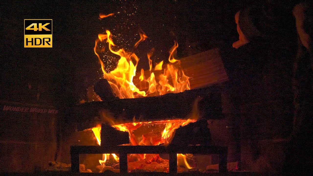 Real Time Fireplace Burning Starting Up With Some ASMR In 4K HDR 1 Hour ...