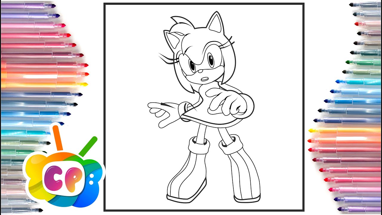 Sonic the hedgehog coloring / Sonic Amy Rose / How to draw Amy Rose ...