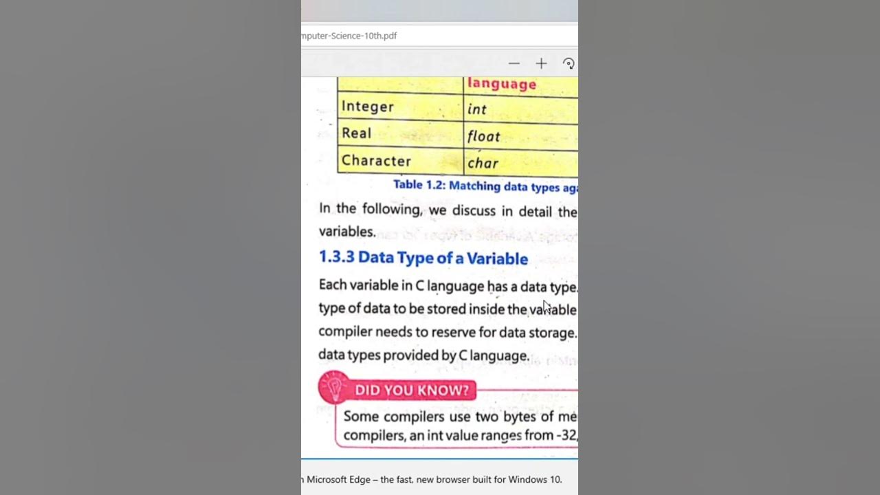 Data Type Of Variable In C Language Clanguage Clanguageforbeginners Ccode Coding