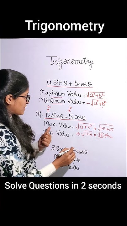 Trigonometry Maximum and Minimum Value | Maths tricks | Vaishali mam | SSC, Railway, UPSI # ...