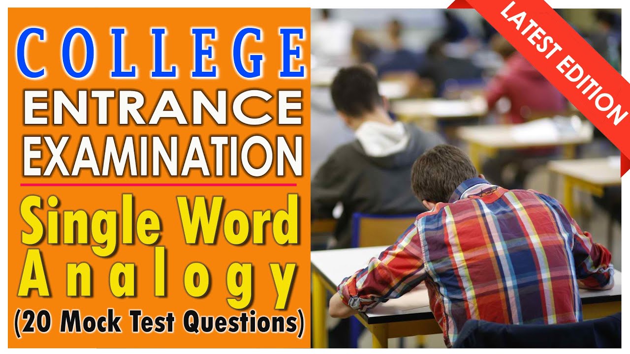 SINGLE WORD ANALOGY APTITUDE PRACTICE TEST #1 | COLLEGE ENTRANCE EXAM ...