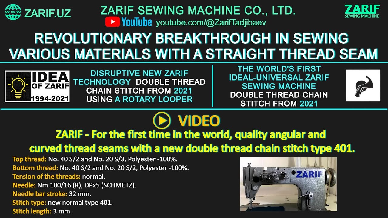 53_Revolutionary ZARIF sewing technology 2021-Angular and curved thread ...