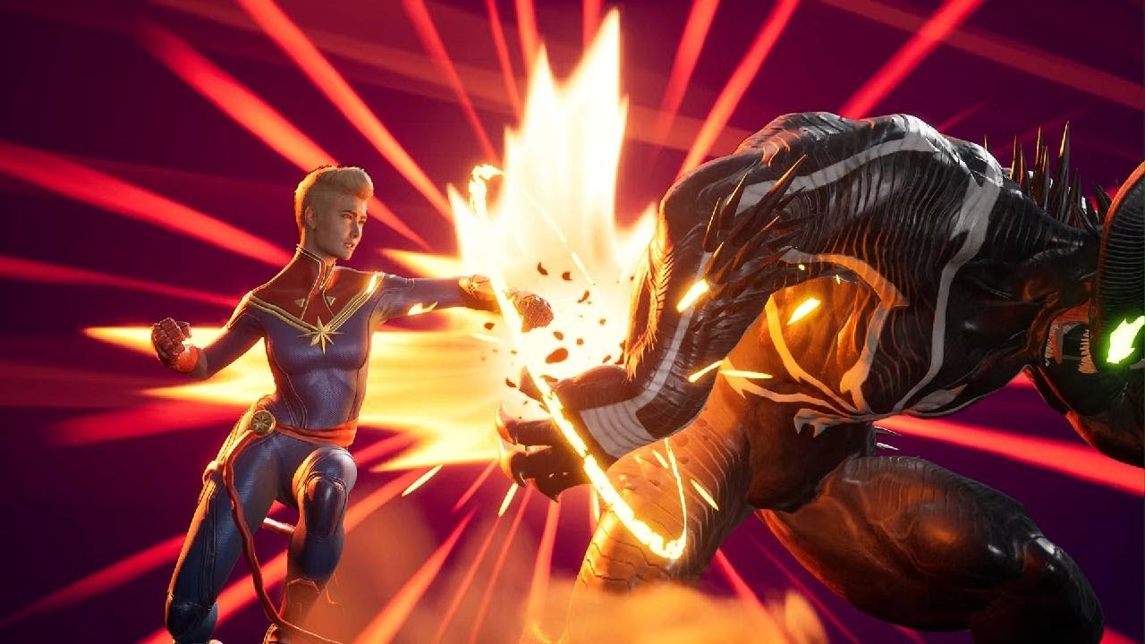 Marvel's Midnight Suns - Captain Marvel & Hunter vs. Fallen Venom ...