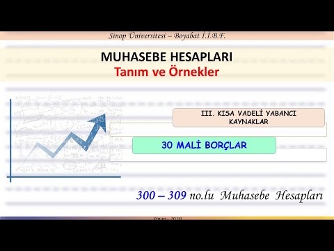 GENEL MUHASEBE (20) – Muhasebe Hesapları - III. Kısa Vadeli Yabancı Kaynaklar - 30 Mali Borçlar