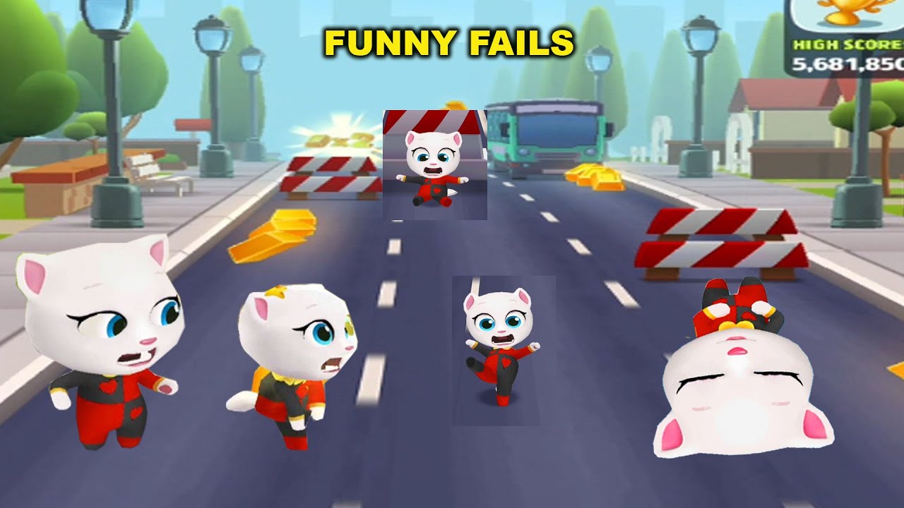 Talking Tom Gold Run Funny Fails CARNIVAL ANGELA - YouTube