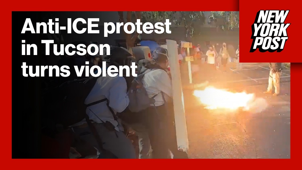 Anti-ICE protesters use homemade shields, sling paints at agents during ...