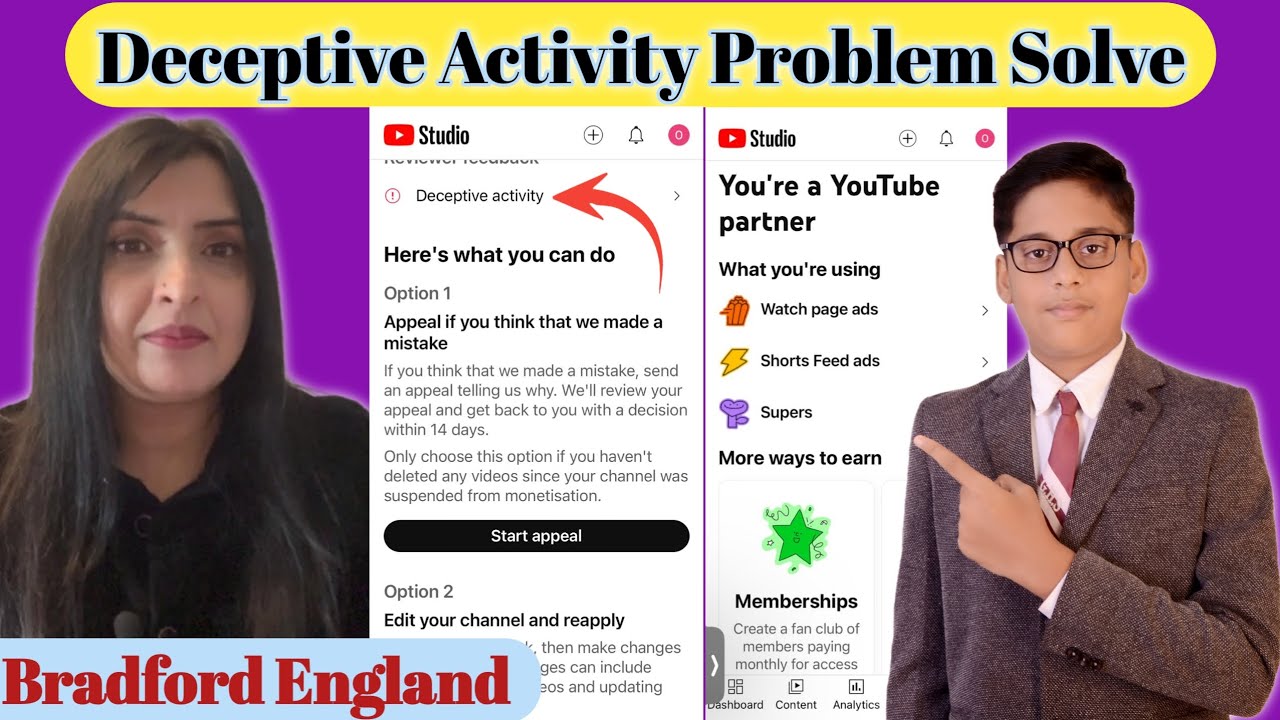 Deceptive activity youtube monetization | Deceptive activity appeal ...