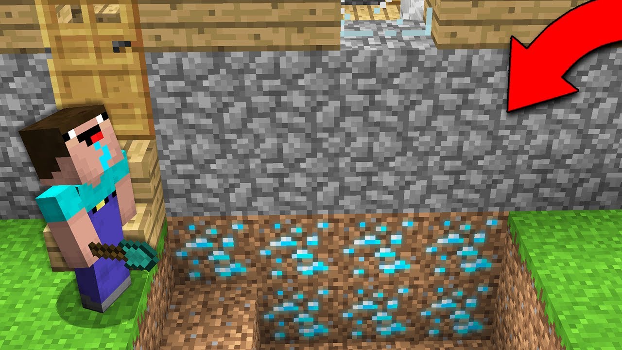 NOOB FOUND DIAMONDS IN DIRT UNDER HOUSE! Minecraft - NOOB vs PRO - YouTube