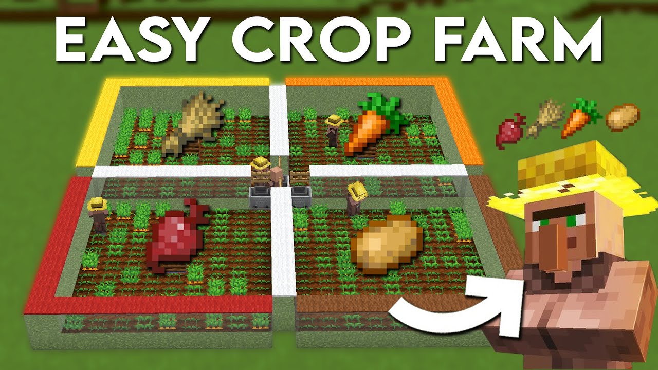 Minecraft Villager Afk Crop Farm 1 21 Tutorial Potato Wheat Carrot