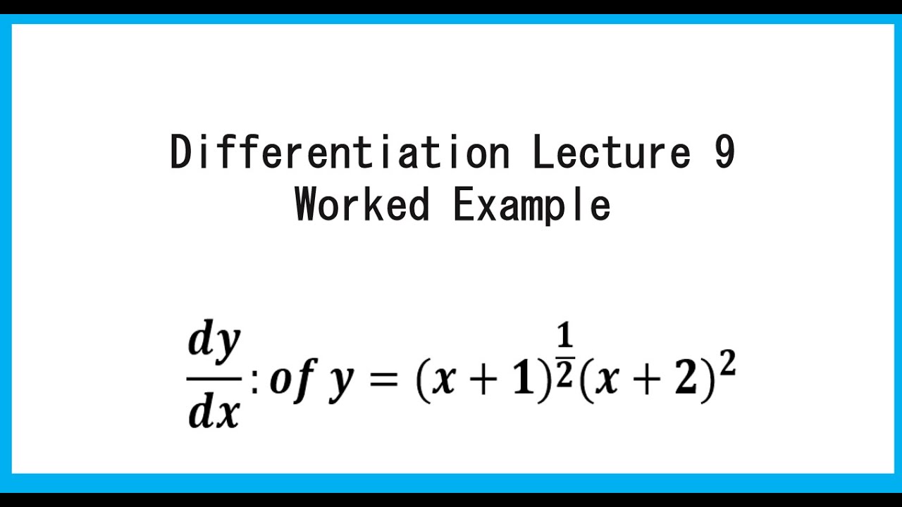 Differentiation:Product rule: Worked Example 9 - YouTube