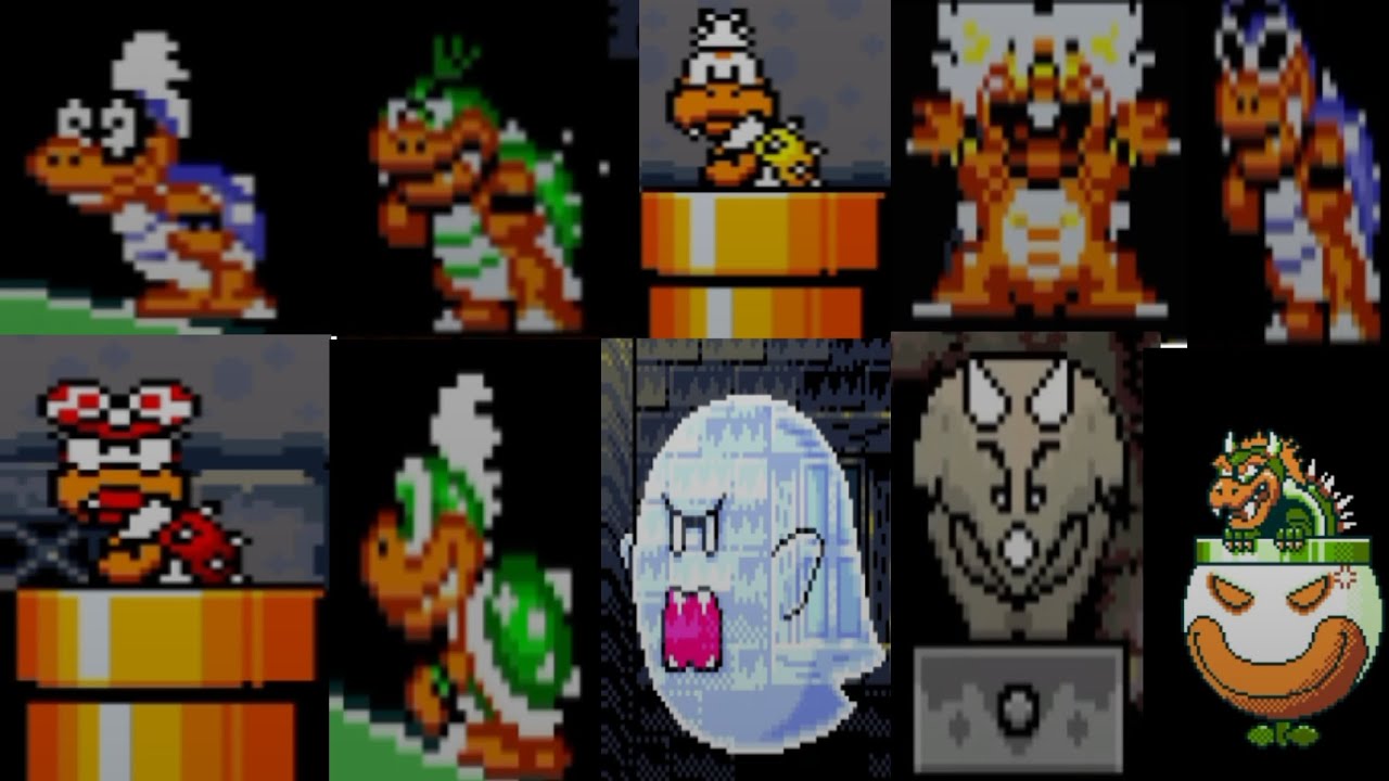 Super Boss Collection - All Bosses Fight Koopaling & Bowser Last ...