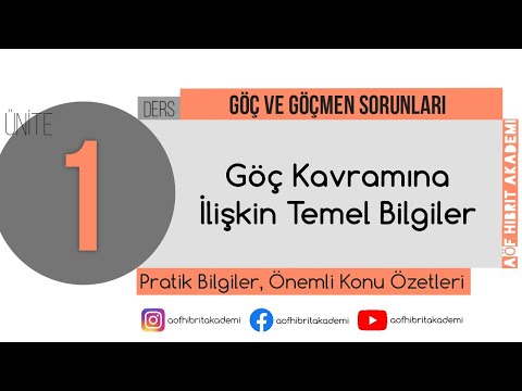 AÖF - Göç ve Göçmen Sorunları Dersi 1. Ünite - Acil Durum ve Afet Yönetimi Bölümü