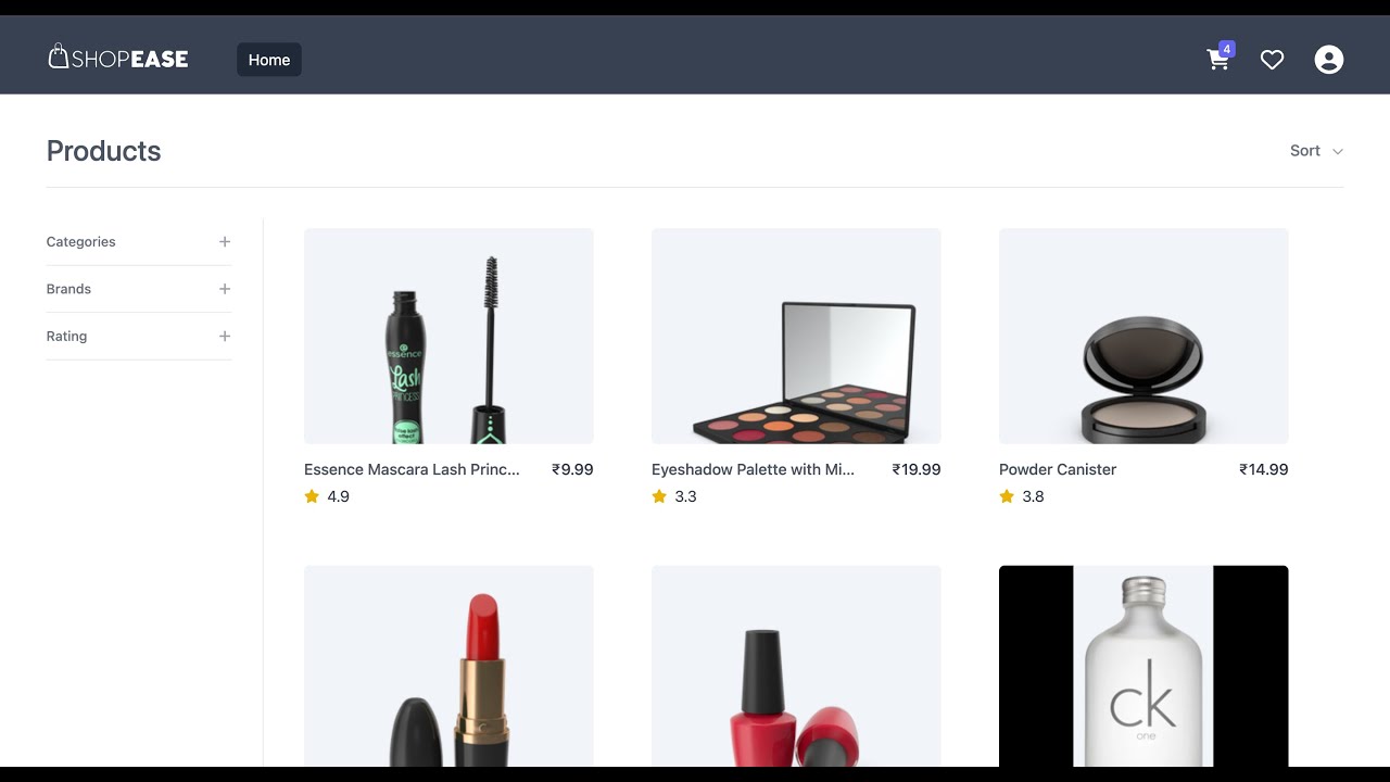 Demo of Shopease, an e-commerce application built using React and Redux - YouTube