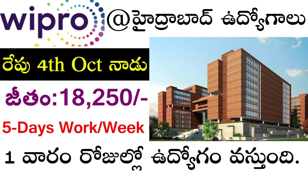 Wipro Walk In Interviews Hyderabad 2024 || Wipro Job Hiring Hyd ...
