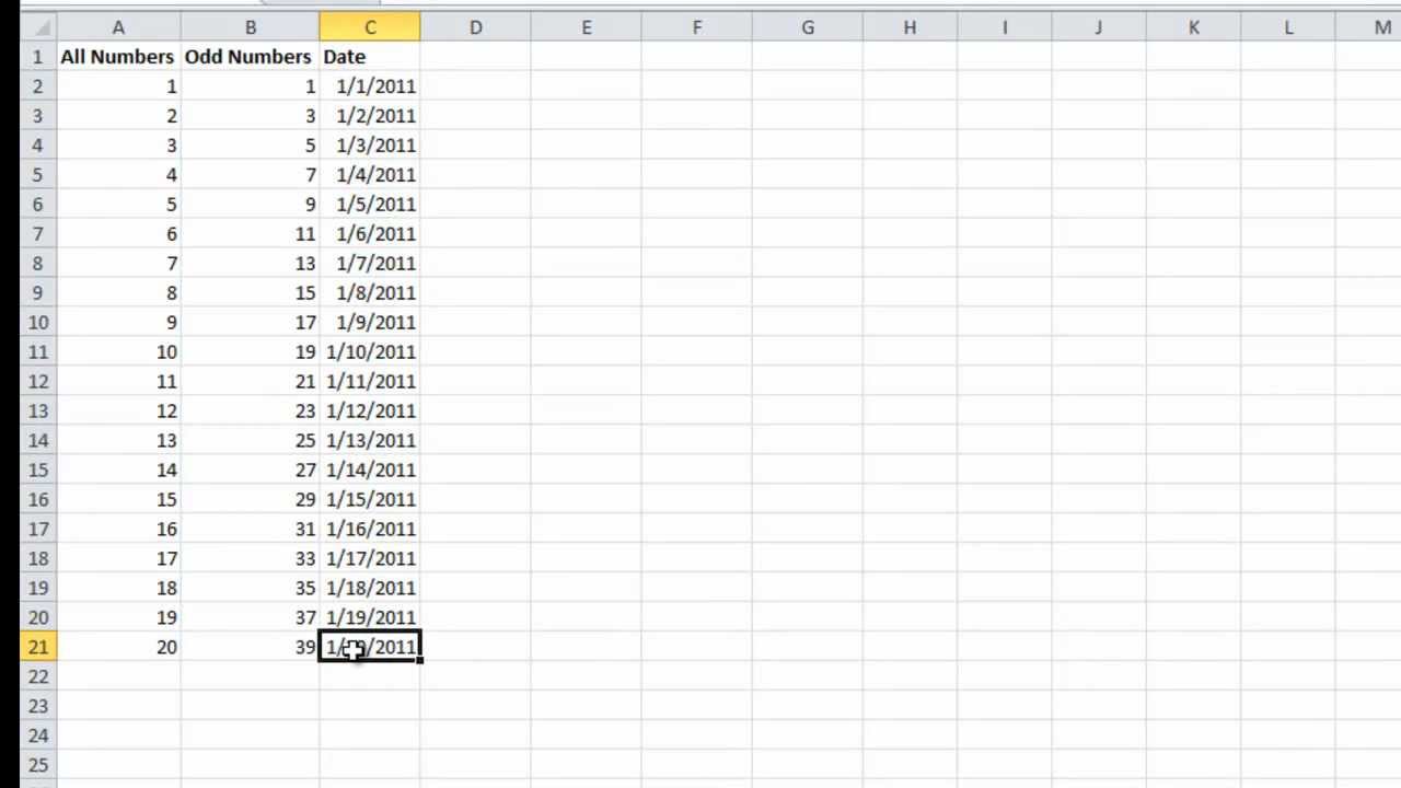 Excel Fill In Series Youtube