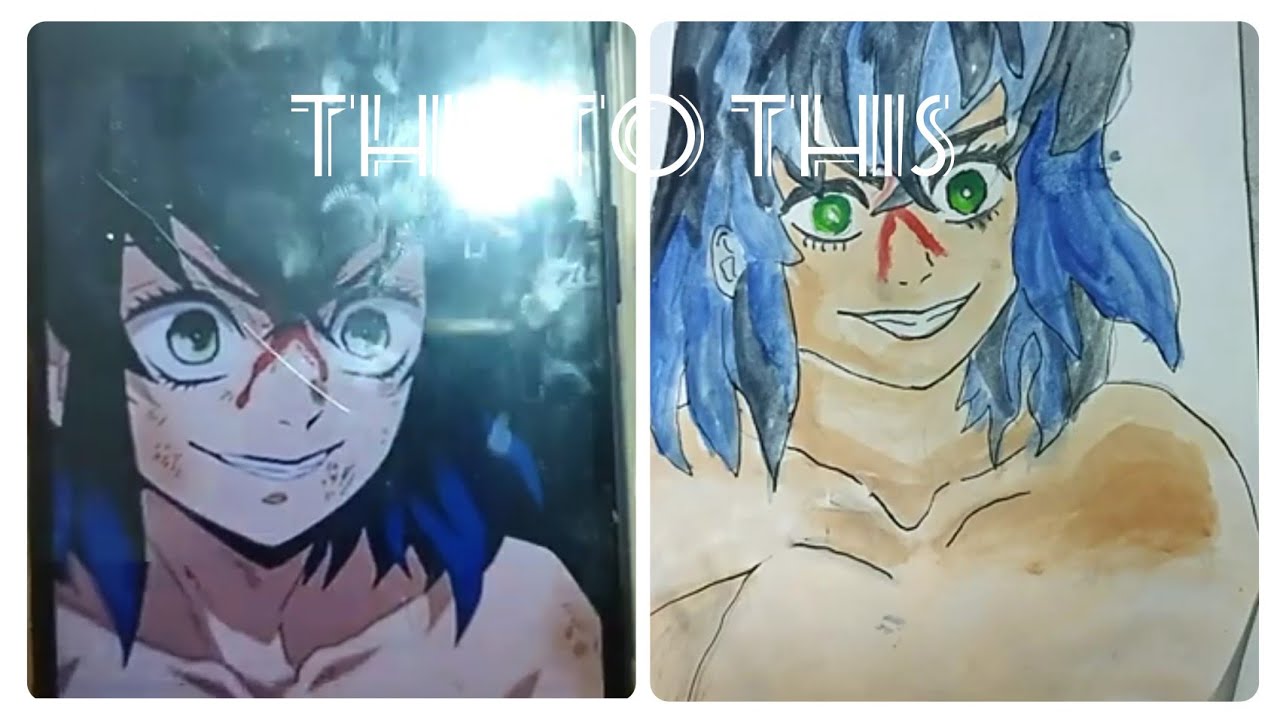 Inosuke hashibira speed painting|| speed painting of inosuke hashibira ...