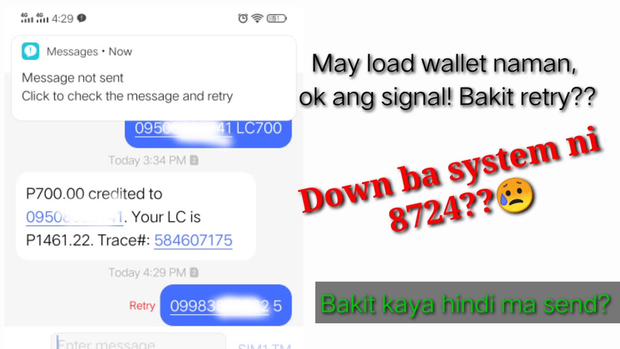 HINDI MAKAPAGSEND SI RETAILER SA 8724|TPC TIP TO FIX SENDING FAILED ...