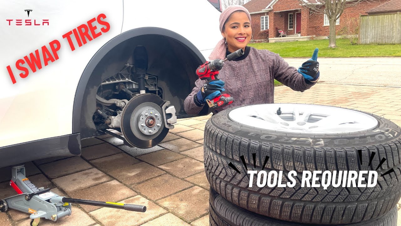 DIY Tesla Model Y Winter Tire Change: Save $$$ and Stay Safe! - YouTube
