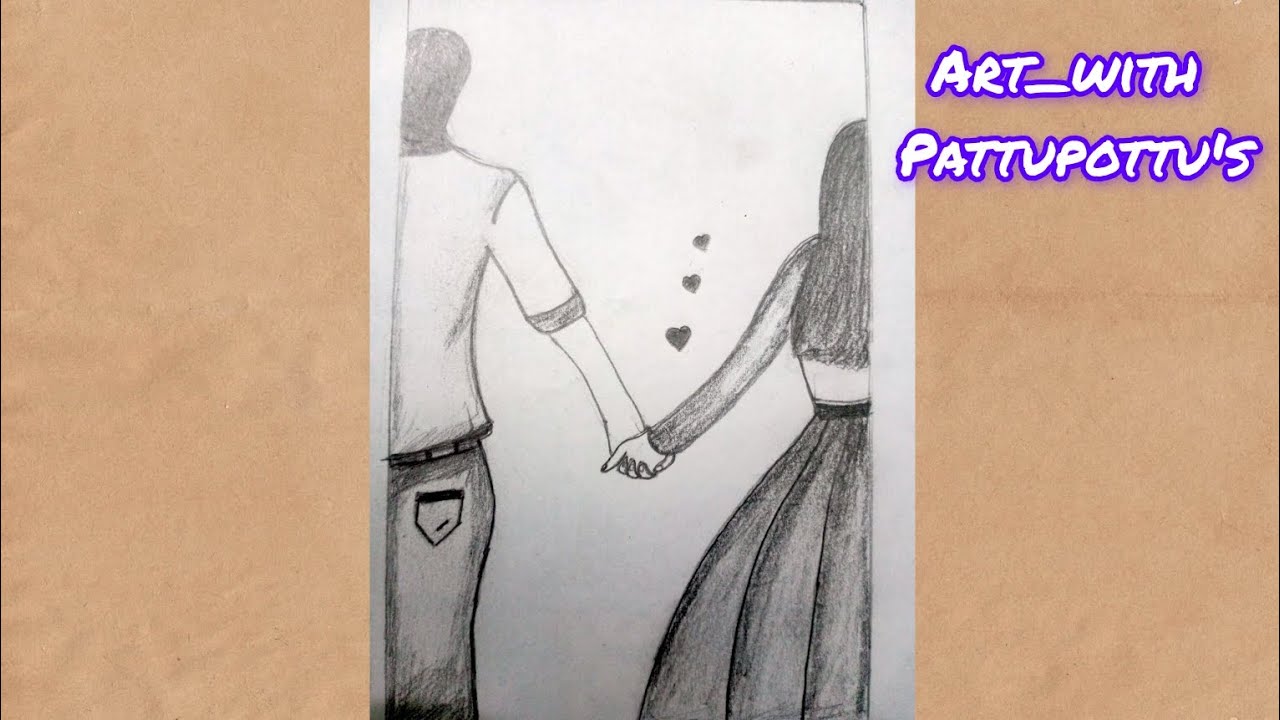Easy drawing || couple drawing || how to draw a couple back side ...