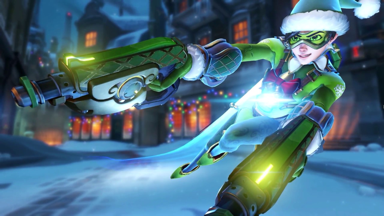 Jingle Tracer Skin 「 Overwatch Gameplay │Winter Wonderland Costume ...