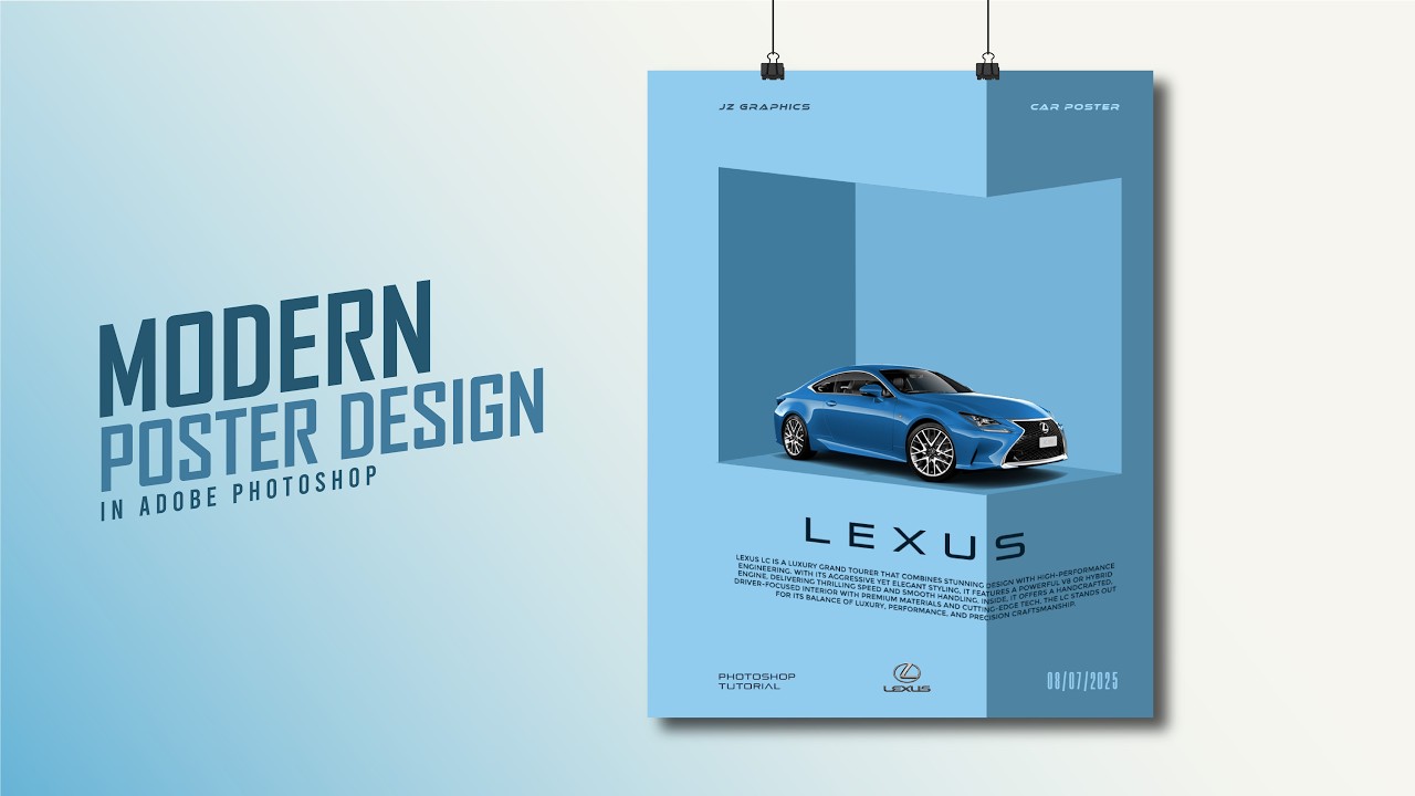 Modern Car Poster Design in Photoshop | Car Poster Design | Photoshop ...