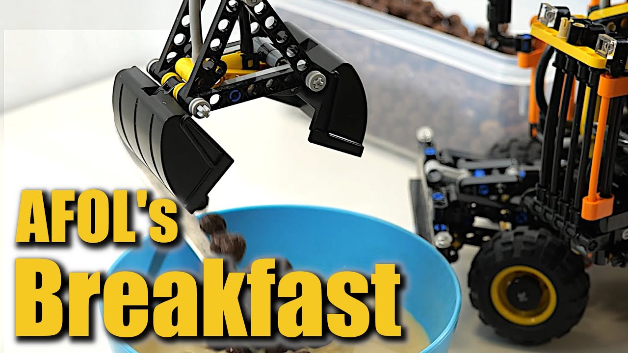 How Do AFOL People Prepare Breakfest | LEGO 42053 Volvo EW160E ...