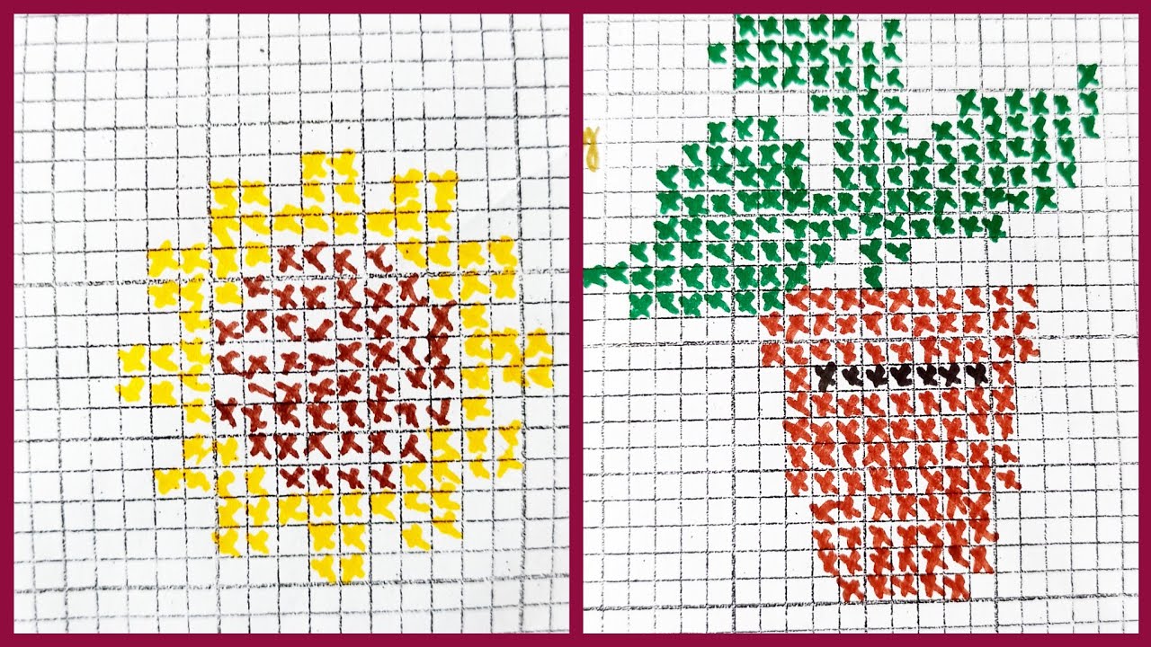 paper craft cross stitch pattern design TUTORIAL - YouTube