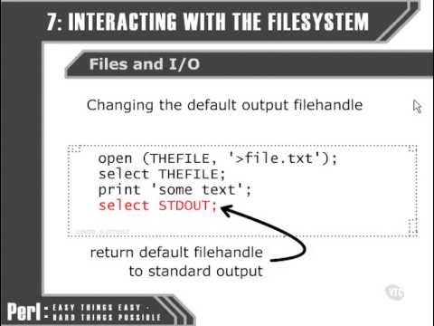 VTC Player Perl Fundamentals, Changing the default output filehandle - YouTube