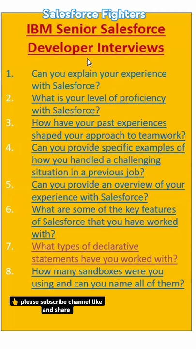 IBM Salesforce Developer interview questions #salesforcefighters - YouTube