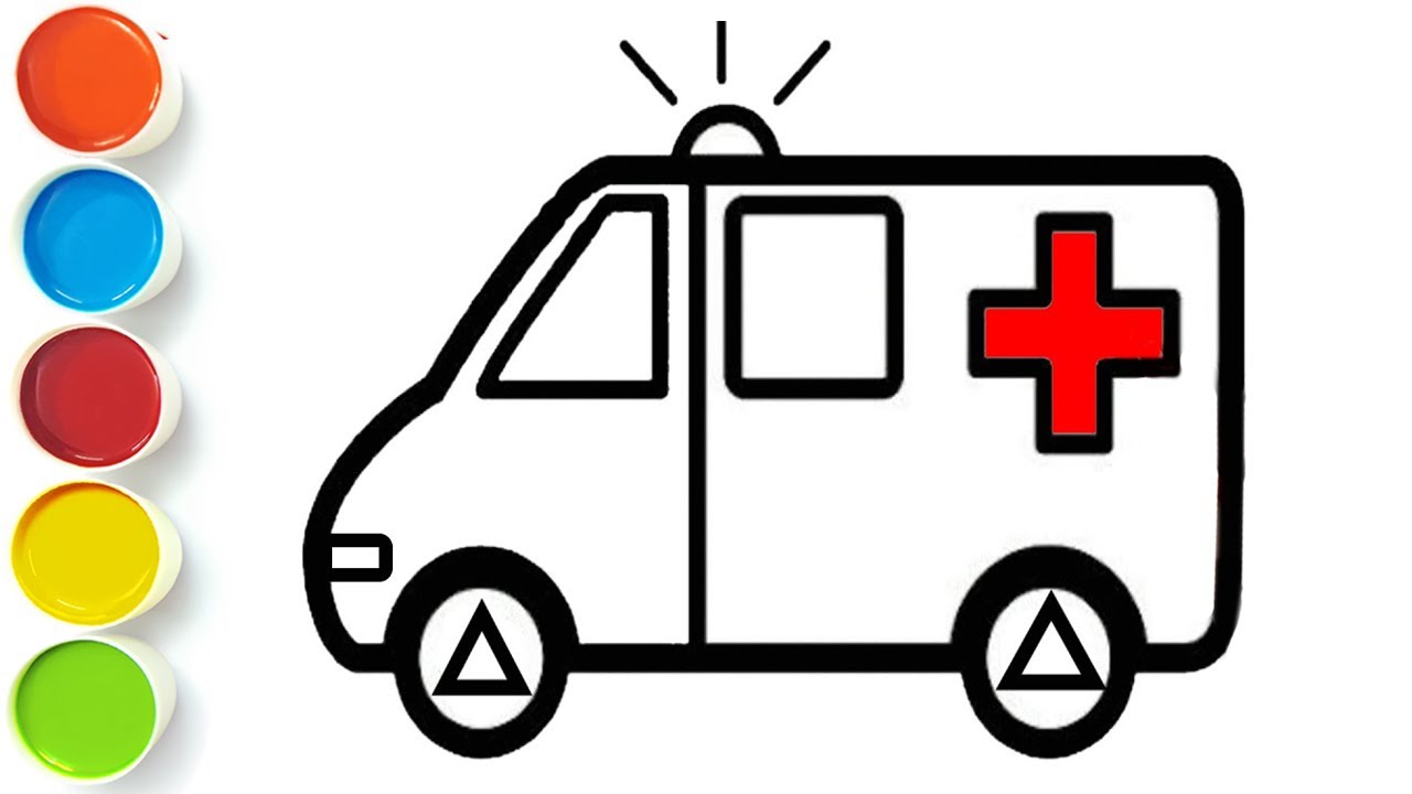 How to draw an Ambulance easy step by step | Ambulance drawing for kids ...
