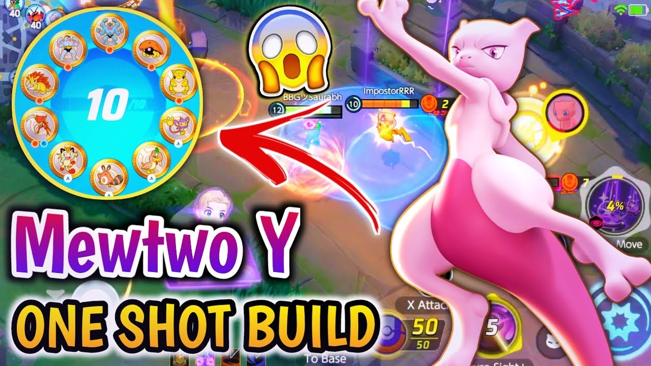 MEWTWO Y ONE SHOT OP EMBLEM BUILD 😍🔥 | Pokemon Unite Hindi Gameplay ...