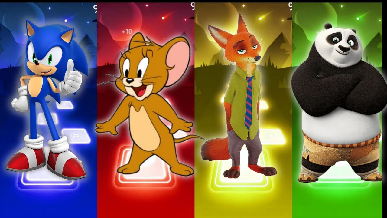 Tiles Hop EDM Rush-Sonic 🆚 Tom & Jerry 🆚 Zootropolis 🆚 Kung Fu Panda 🎶 Tiles Hop EDM Rush - YouTube