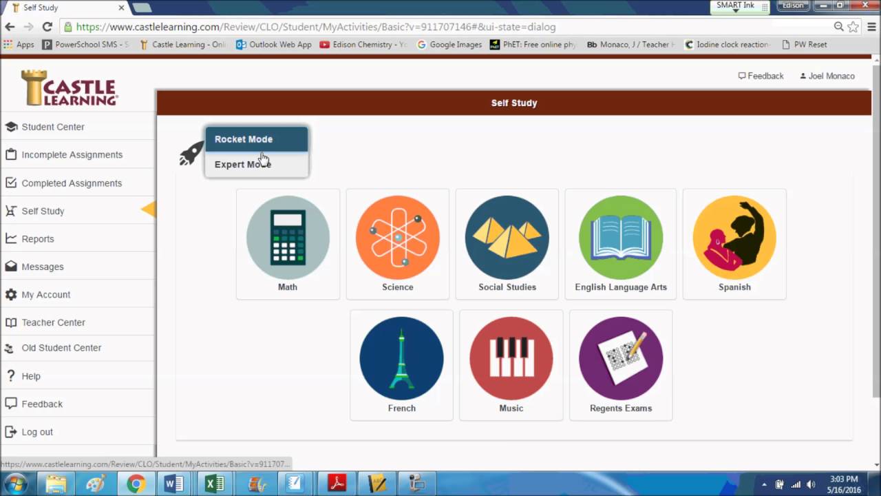 Castle Learning Login& Creating Self Studies for End of Year Review ...
