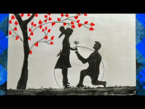 How to Draw a Romantic Proposal Scene - YouTube