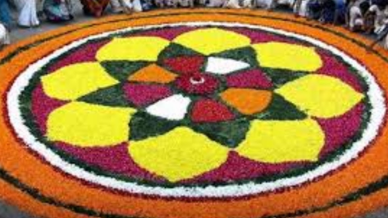 simple onam pookalam . buetyfull models - YouTube