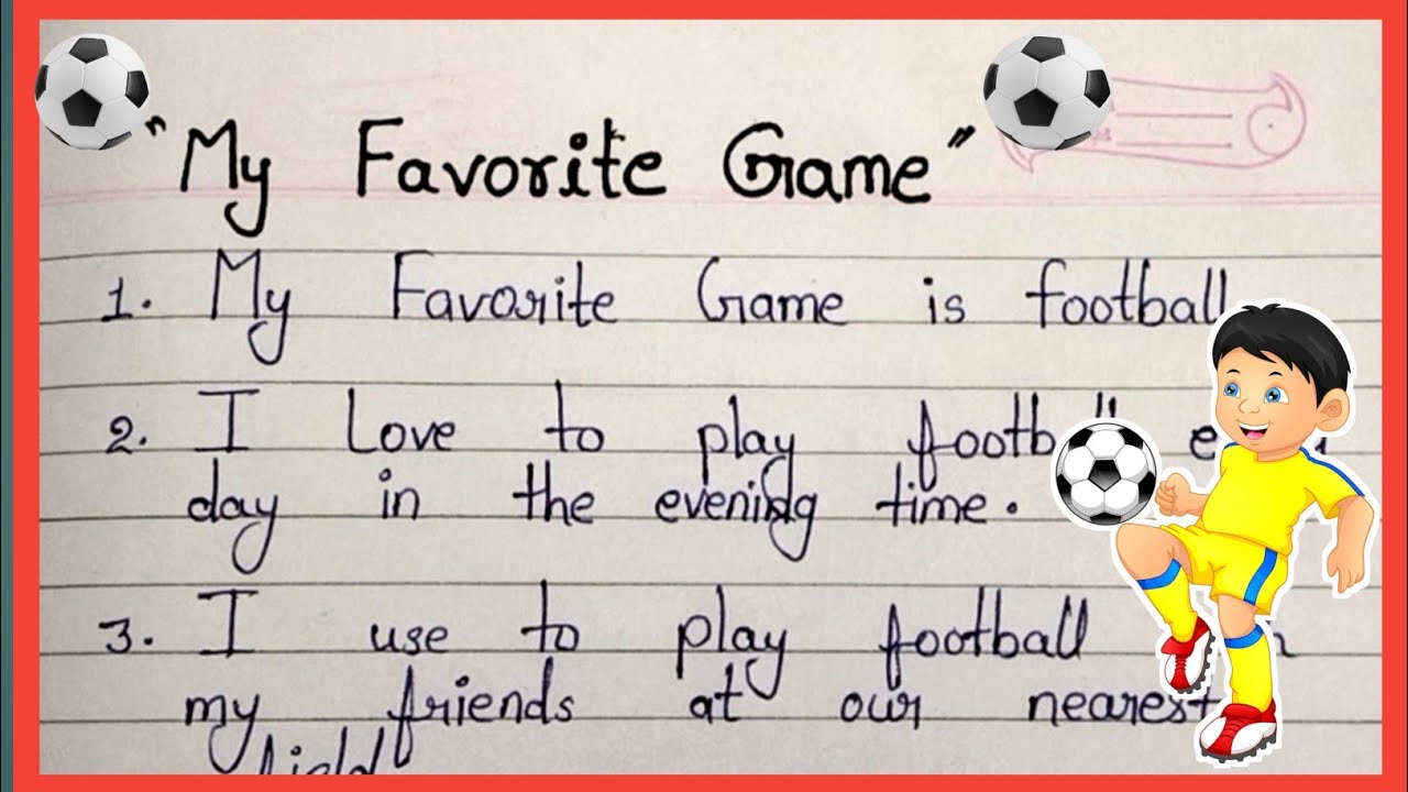 10 Lines on My Favorite Game Essay writing | My Favorite Game Football ...