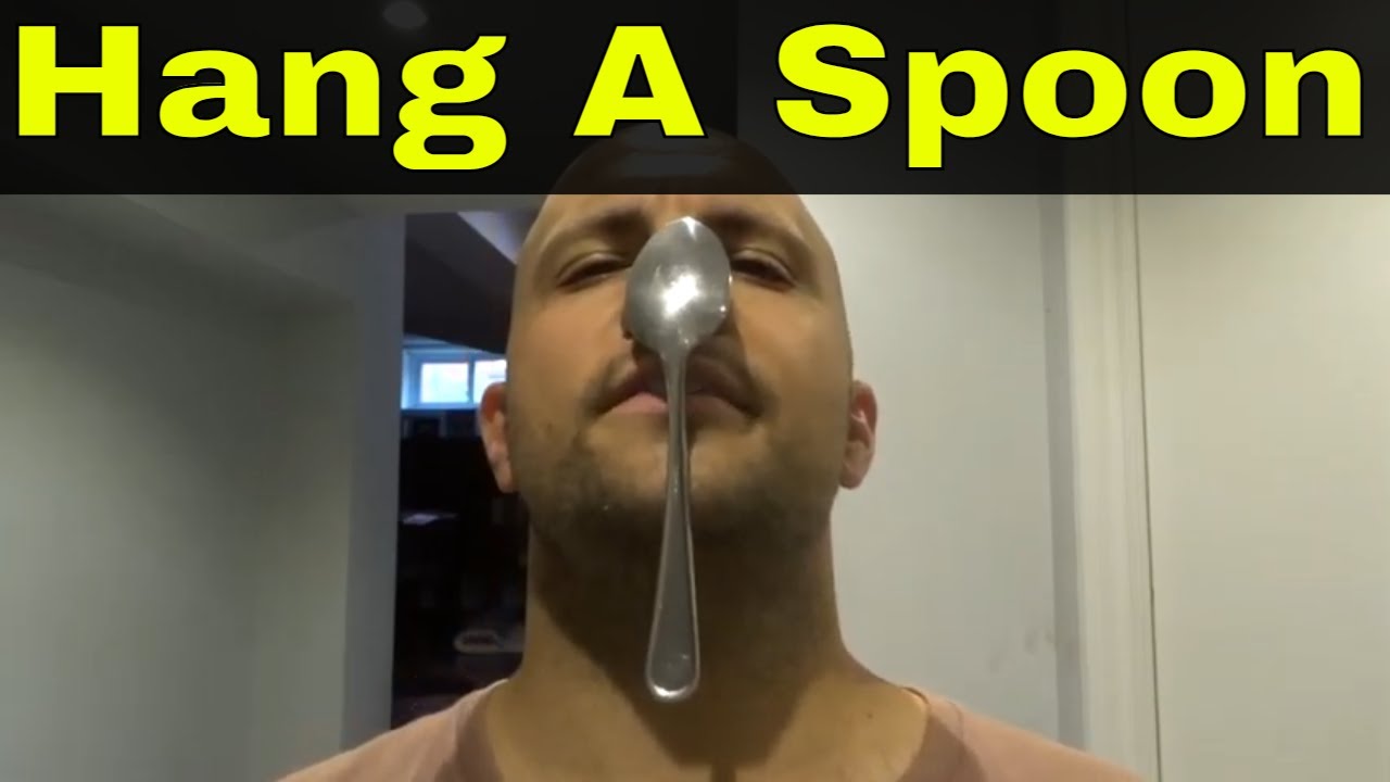 How To Hang A Spoon From Your Nose-Easy Trick Tutorial - YouTube