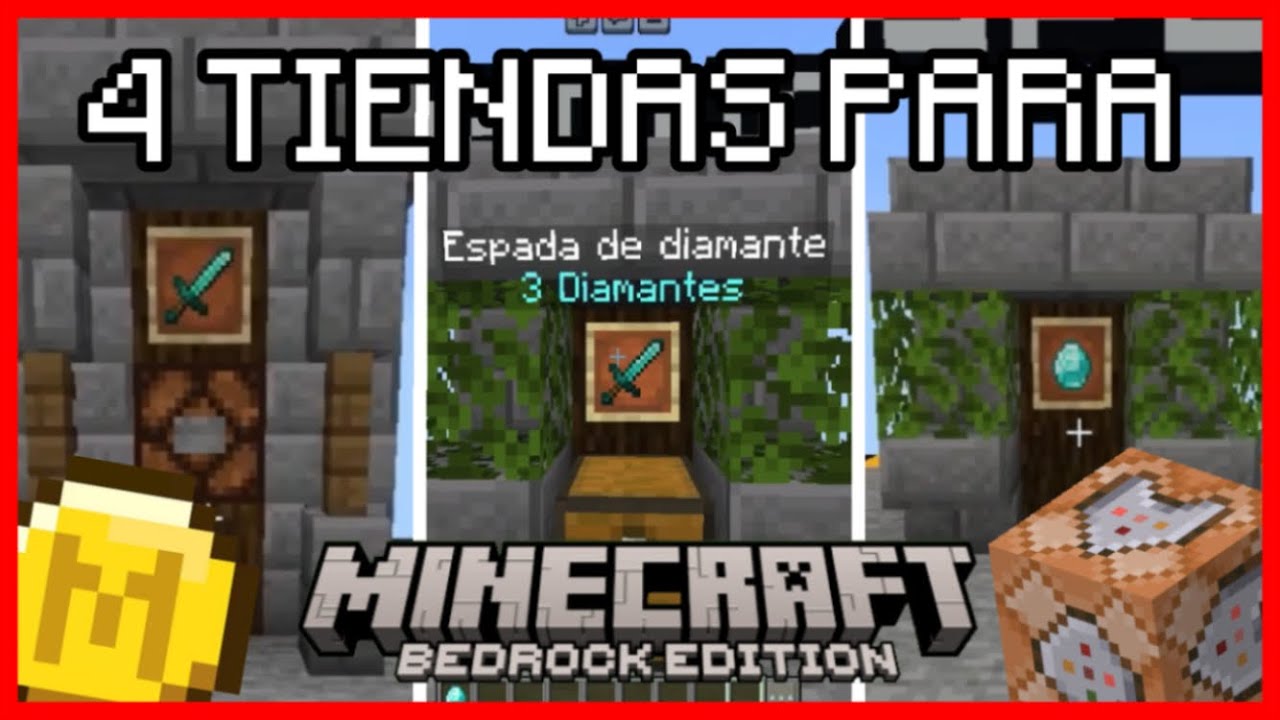 Cómo hacer distintas Tiendas con Comandos en Minecraft Bedrock 1.20 ...