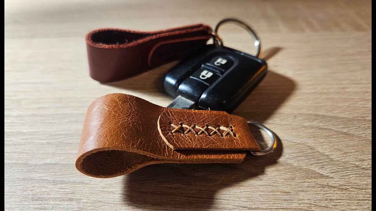 🗝️ HANDMADE LEATHER KEY FOB DIY - YouTube