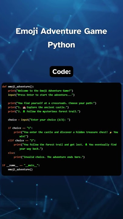 Basic Emoji Adventure Game in Python #coding #gaming #code #coder #python #tutorial #developer ...