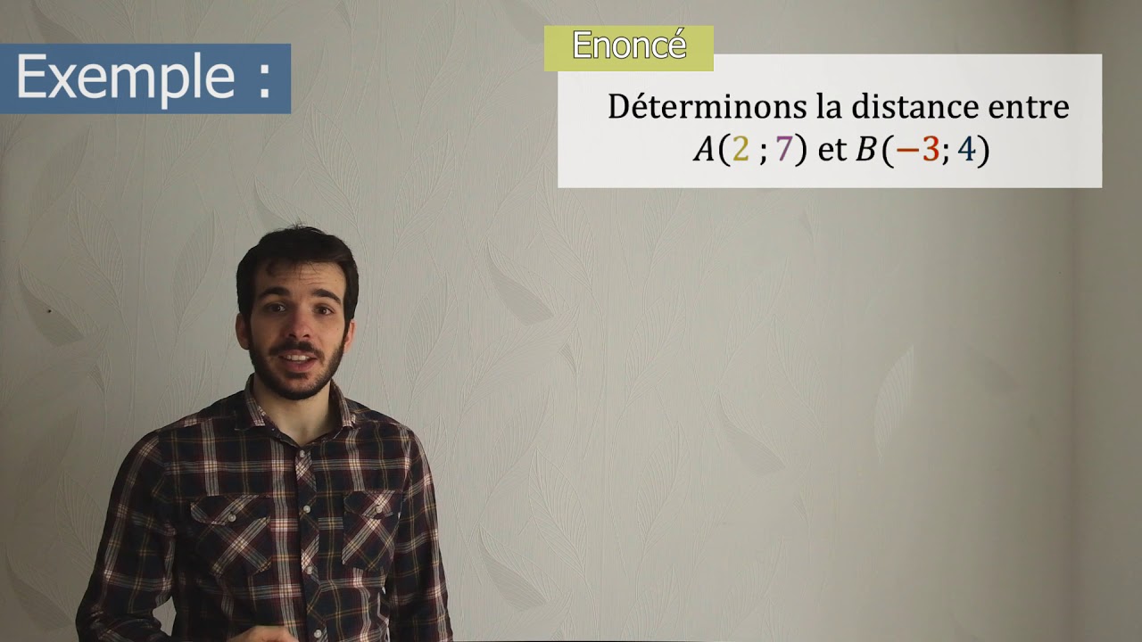 2de - Calculer une distance entre deux points - YouTube